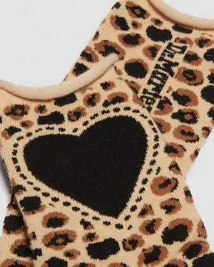 Dr. Martens Leopard Heart Cotton Blend Socks