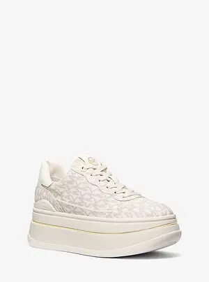 Michael Kors Hayes Signature Logo Platform Sneakers - Natural