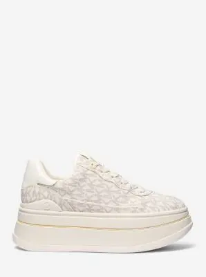Michael Kors Hayes Signature Logo Platform Sneakers - Natural