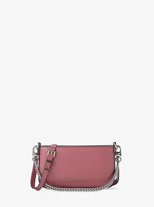 Michael Kors Bryant Small Pebbled Leather Convertible Pochette - Pink