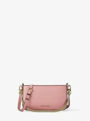 Michael Kors Bryant Small Pebbled Leather Convertible Pochette - Pink