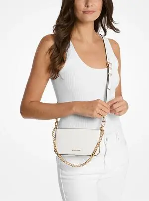 Michael Kors Bryant Small Pebbled Leather Convertible Pochette - White