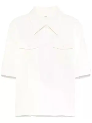 Chloé Logo-embroidered Polo Top - Neutrals