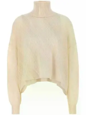 Chloé Pointelle-knit Turtleneck Sweater - Neutrals