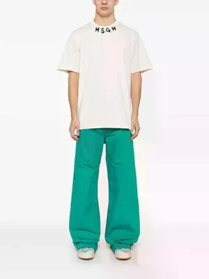 MSGM Logo-print T-shirt - Neutrals