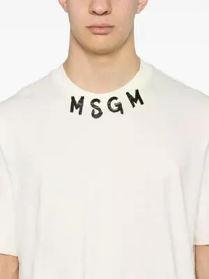 MSGM Logo-print T-shirt - Neutrals