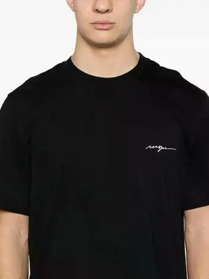MSGM Logo-embroidered T-shirt - Black