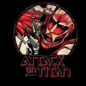 ATTACK ON TITAN Eren Vs. Colossal Cover Short Sleeve Graphic T-shirt