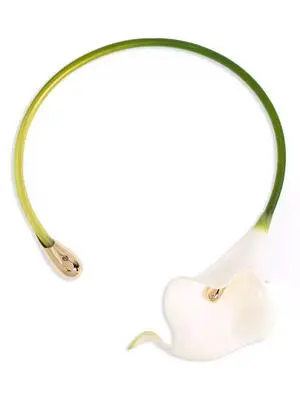 Cult Gaia Calla Lily Choker Necklace - White