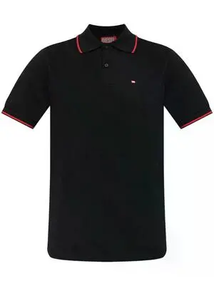 DIESEL® Polo Shirt With Micro Embroidery - Black