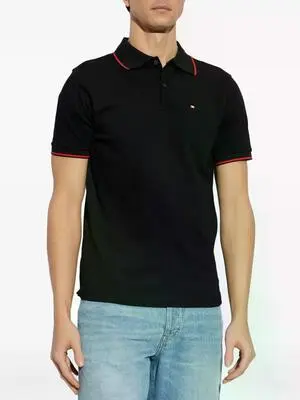 DIESEL® Polo Shirt With Micro Embroidery - Black