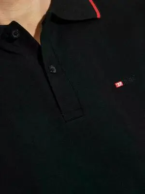 DIESEL® Polo Shirt With Micro Embroidery - Black