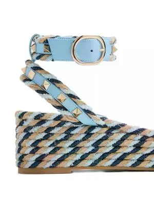 Valentino Garavani 45mm Rockstud Flatform Sandals - Neutrals