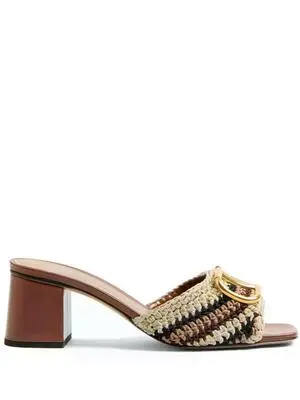 Valentino Garavani Vlogo Signature Embroidered Sandals - Neutrals