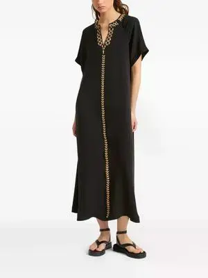 YVES SALOMON Embroidered Silk Dress
