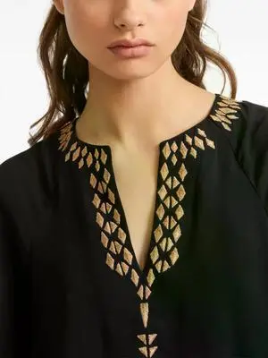YVES SALOMON Embroidered Silk Dress