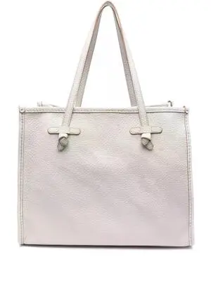GIANNI CHIARINI Leather Shoulder Bag With Knot Detail - Neutrals