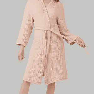 COMFY CUBS Adult Muslin Bathrobe - Blush