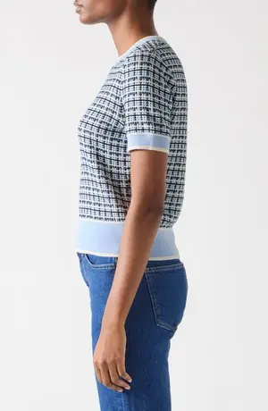LK BENNETT Honey Check Cotton Sweater
