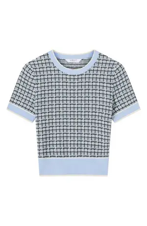 LK BENNETT Honey Check Cotton Sweater