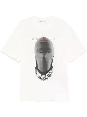 IH NOM UH NIT Mask-print T-shirt - White