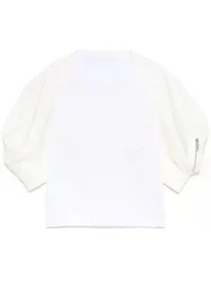 Sacai Short Puff-sleeves T-shirt - White
