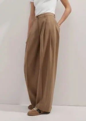ME+EM Pleated Wide Leg Trousers