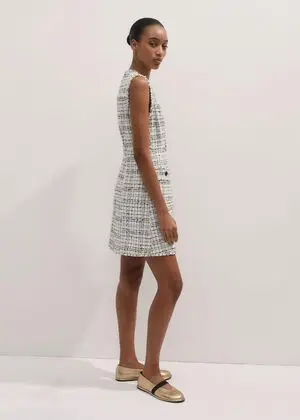 ME+EM Tweed Layered Mini Dress