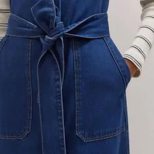 ME+EM Denim Utility Midi Shirt Dress With Belt