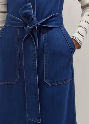 ME+EM Denim Utility Midi Shirt Dress With Belt