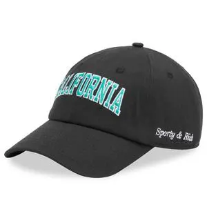 SPORTY & RICH California Cap - Faded Black Spring Green/white