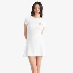 SKIMS Heart Mini Dress - Snow | Editorialist