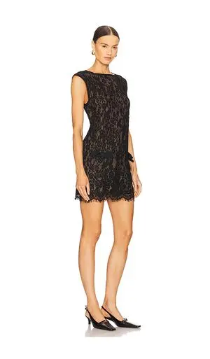 HELSA The Lace Mini Dress - Black