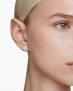 SWAROVSKI Ariana Grande Crystal Heart Stud Earrings - Silver