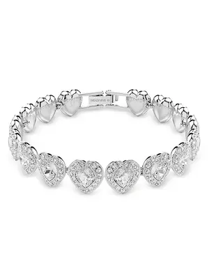 SWAROVSKI Crystal Heart Tennis Bracelet - Silver
