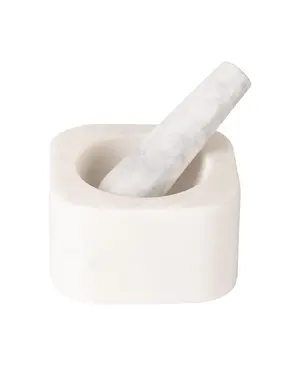 GAURI KOHLI Noble Marble Mortar And Pestle - White