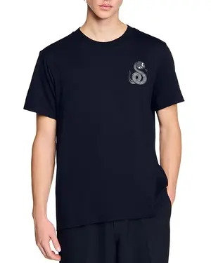 Sandro Snake Graphic Tee - Black