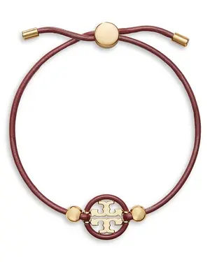 Tory Burch Miller Double T Slider Bracelet - Brown/gold