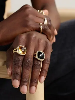 David Yurman Albion® 18-karat Gold, Onyx And Diamond Ring