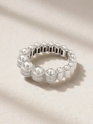 L'ATELIER NAWBAR The Atom 18-karat White Gold Diamond Ring - Silver