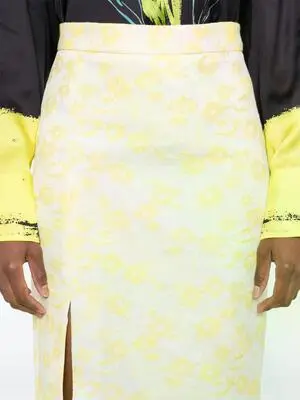 MSGM Floral-jacquard Midi Skirt