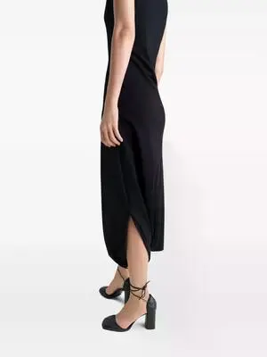 LEMAIRE Twisted-hem Midi Dress - Black
