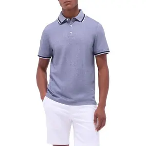 Bugatchi Speckled Bird's Eye Cotton Polo Navy