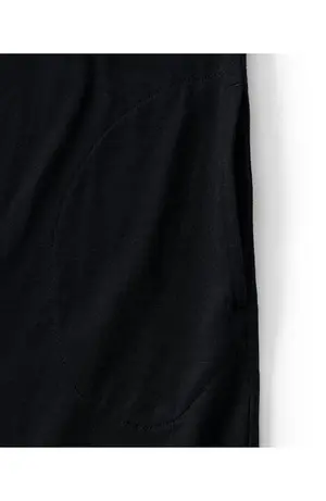 LANDS' END Cotton Jersey Notch Neck Dress - Black