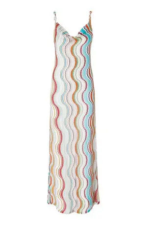 Missoni Long Cover-up Dress With Lamé Wave Motif