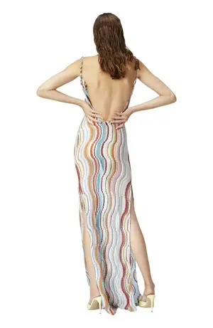 Missoni Long Cover-up Dress With Lamé Wave Motif