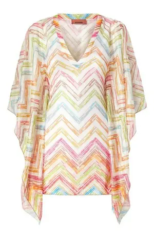 Missoni Short Covered Up Caftan In Printed Tulle - Multicoloured