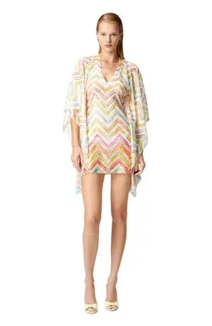Missoni Short Covered Up Caftan In Printed Tulle - Multicoloured