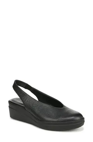 Naturalizer Sutton Slingback Platform Wedge Pump - Black/ Black