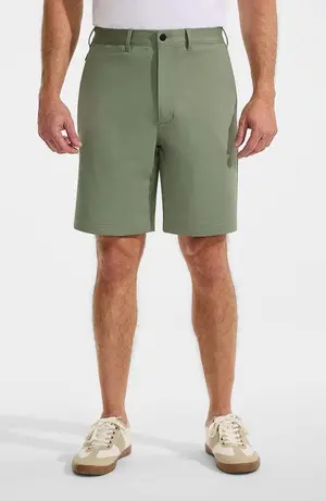 LANDS' END Traditional Fit 9" Flex Performance Golf Shorts - Sage